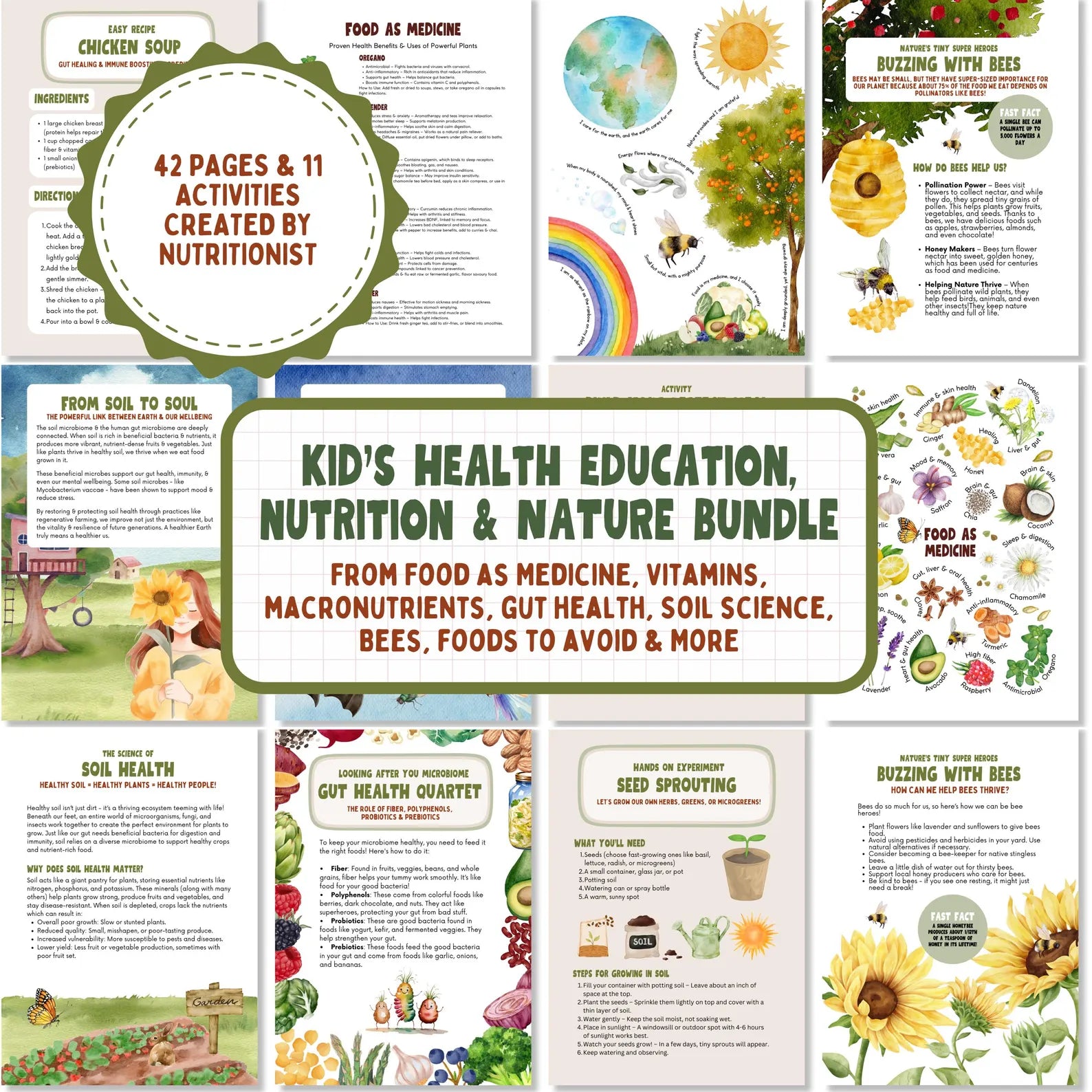 Kids Nature & Nutrition Activity Book – Minding Art