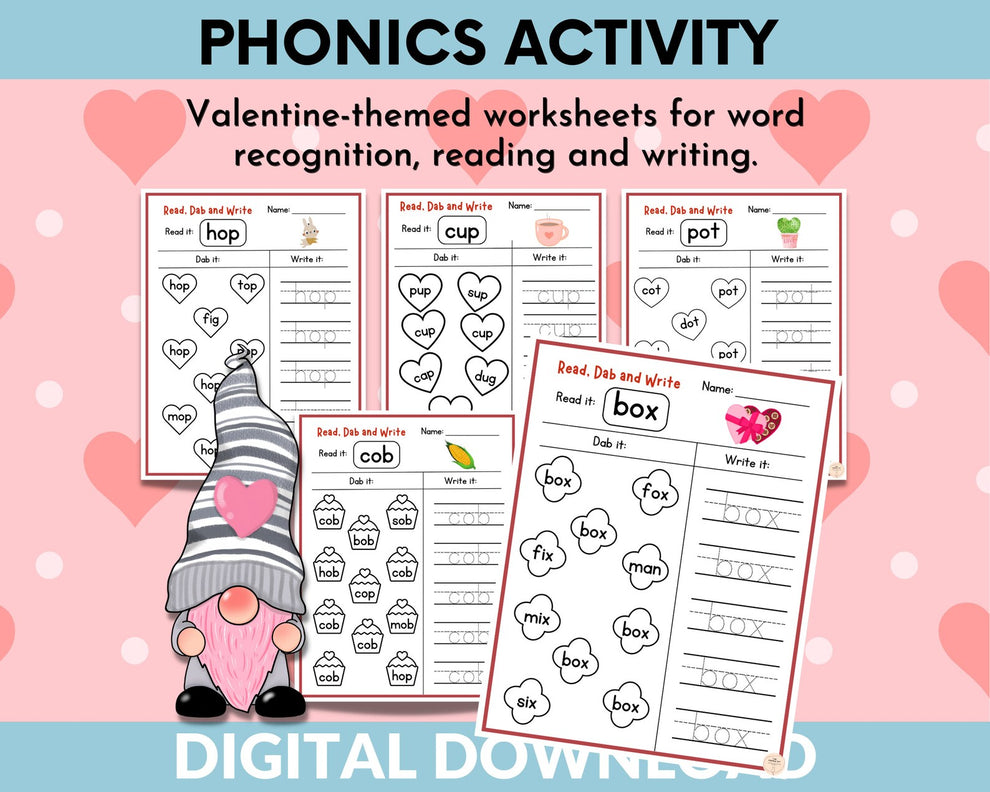 Phonics Valentine Activity Pack – Minding Art